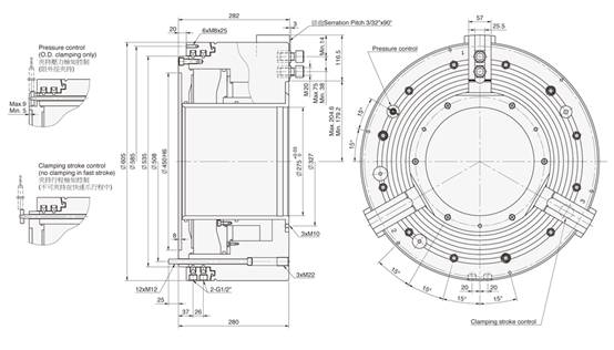 Pneumatic power chuck