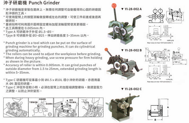 Punch Grinder YI-28-002 Motor Punch Grinder YI-28-003