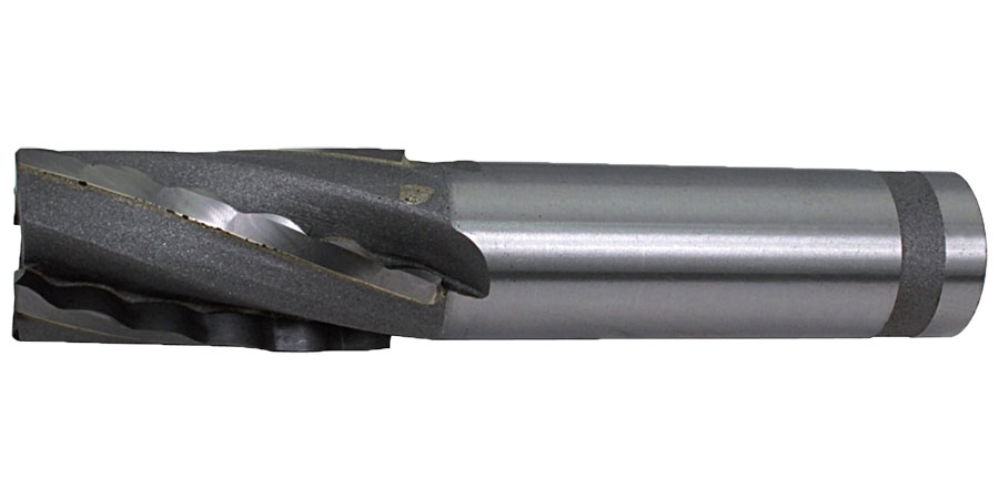 CARBIDE TIPPED ROUGHING END MILL (FRONT WAVY EDGED FLUTE)