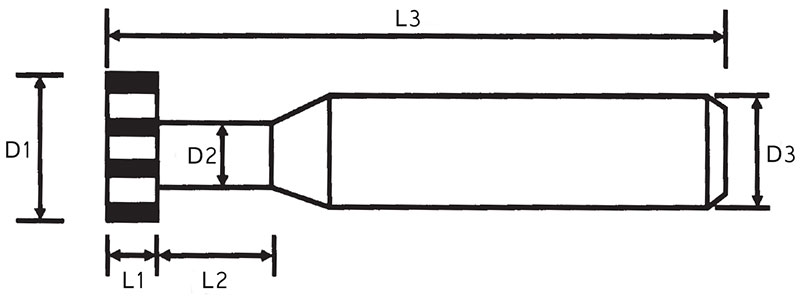 CARBIDE TIPPED STRAIGHT TOOTH T-SLOT END MILL
